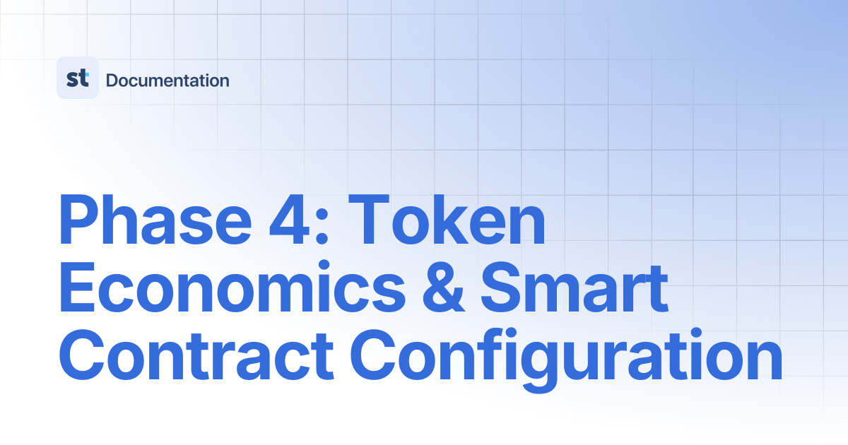 Phase 4: Token Economics & Smart Contract Configuration | Tokenization ...
