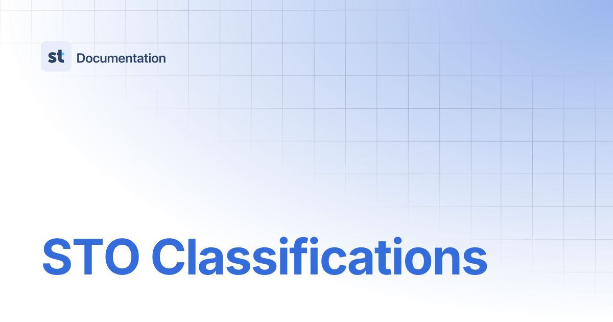 STO Classifications | Tokenization Onboarding Framework | Stobox ...